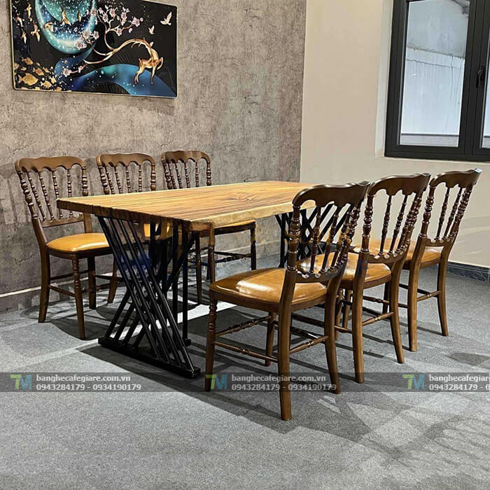 Bàn Ghế Cafe Gỗ Me Tây Đẹp Giá Xưởng - Ghế Cafe Gỗ Napoleon